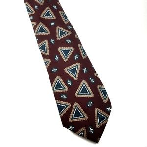 Dino | Accessories | Dino Mens Triangle Theme Tie Maroon And Green ...
